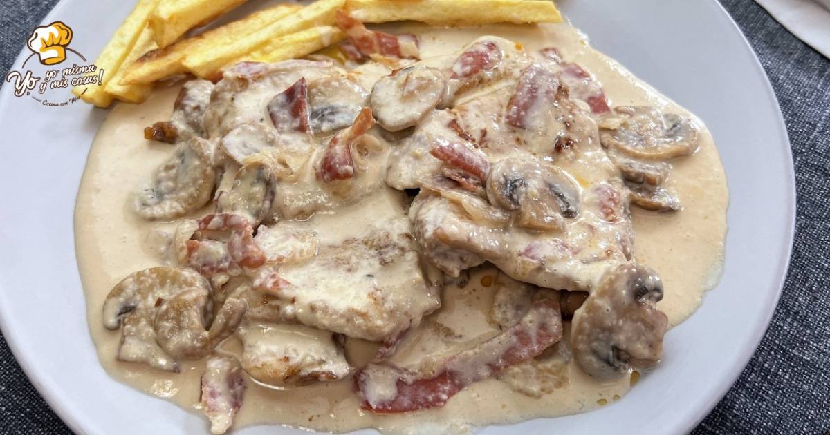 Salsa cremosa de champiñones y jamón ¡muy fácil! | Cocina y recetas fáciles