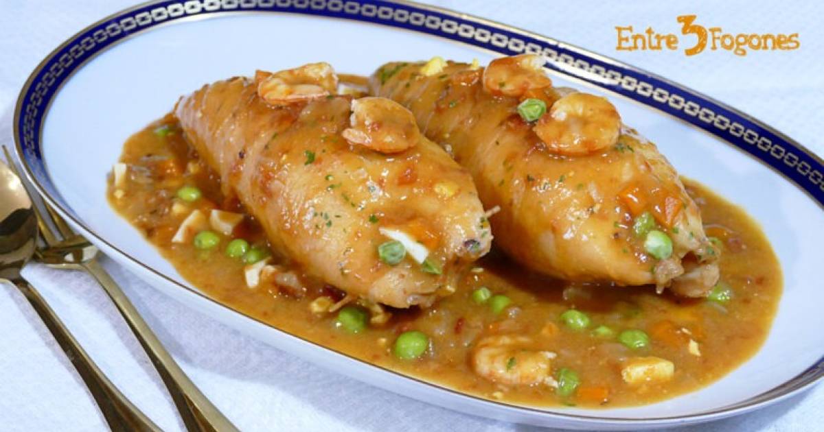 Calamares rellenos en salsa a la catalana | Cocina y recetas fáciles