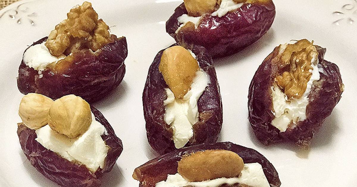 Dátiles rellenos de queso y frutos secos | Cocina y recetas fáciles