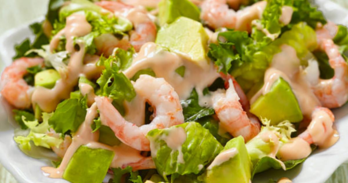 Ensalada de aguacate y gambas con salsa mil islas | Cocina y recetas ...