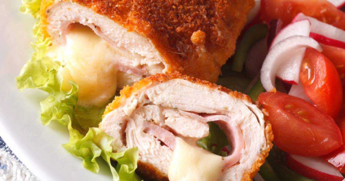 Pechuga de pollo rellena de jamón y queso (cordon bleu) | Cocina y ...
