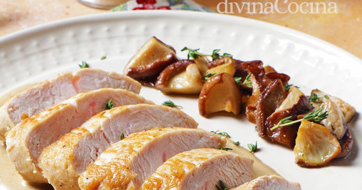 Solomillo de pavo guisado con salsa de setas | Cocina y recetas fáciles