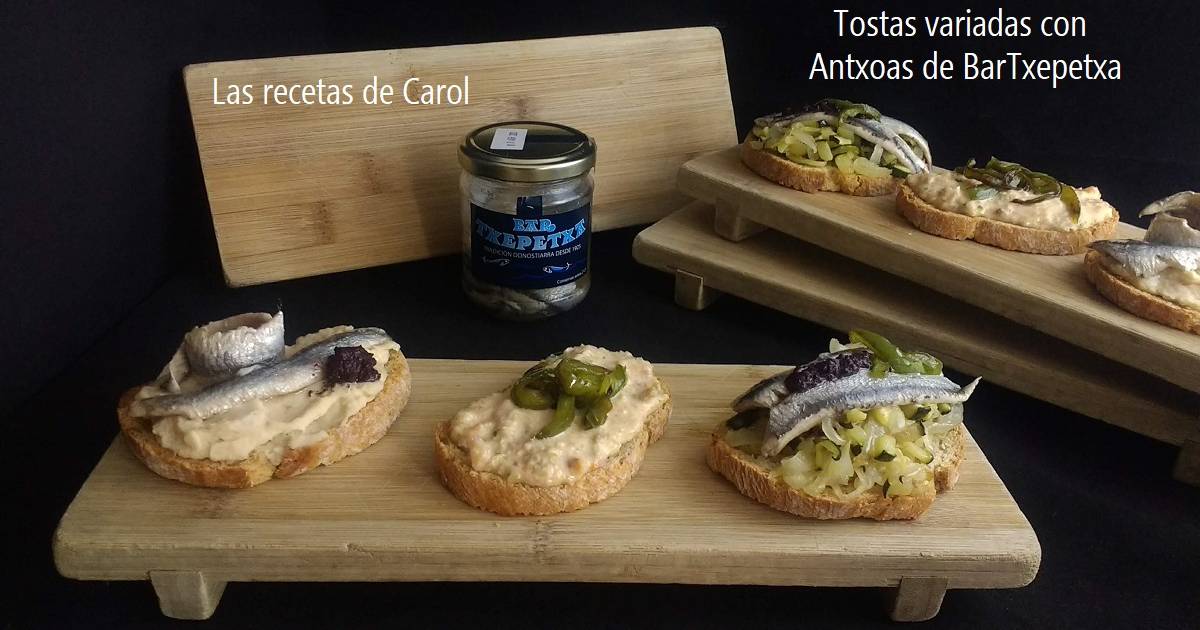 Tostas con antxoa marinada bar txepetxa | Cocina y recetas fáciles