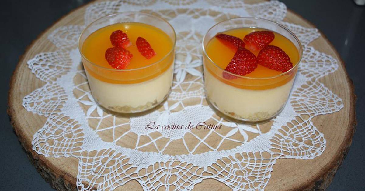 Vasitos de mousse de melocotón y mango | Cocina y recetas fáciles